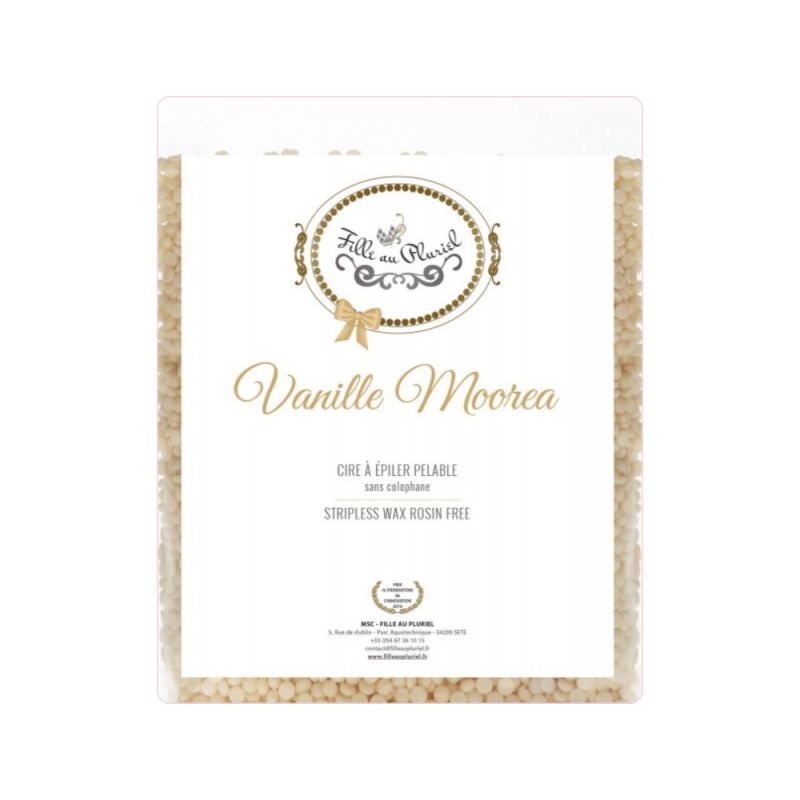Pastille de cire sans bande VANILLE MOREA 800g - FILLE AU PLURIEL